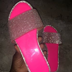 Shoes | Hot Pink Rhinestone Sandal Bling Sparkle | Poshmark